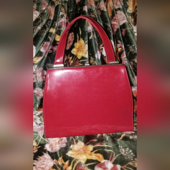 Bags | Vintage Patent Red Handbag | Poshmark